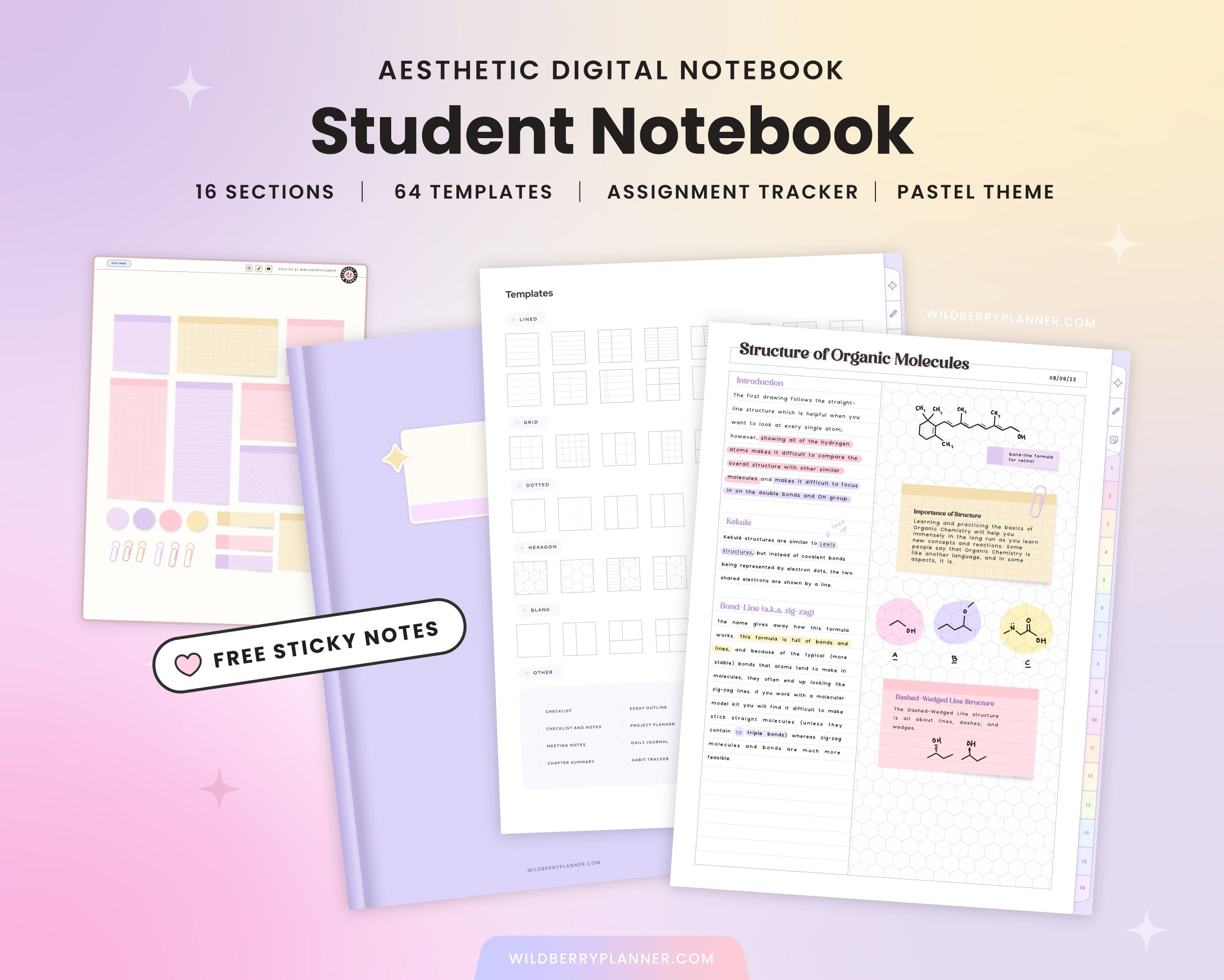 Student Digital Notebook - Pastel – WildberryPlanner