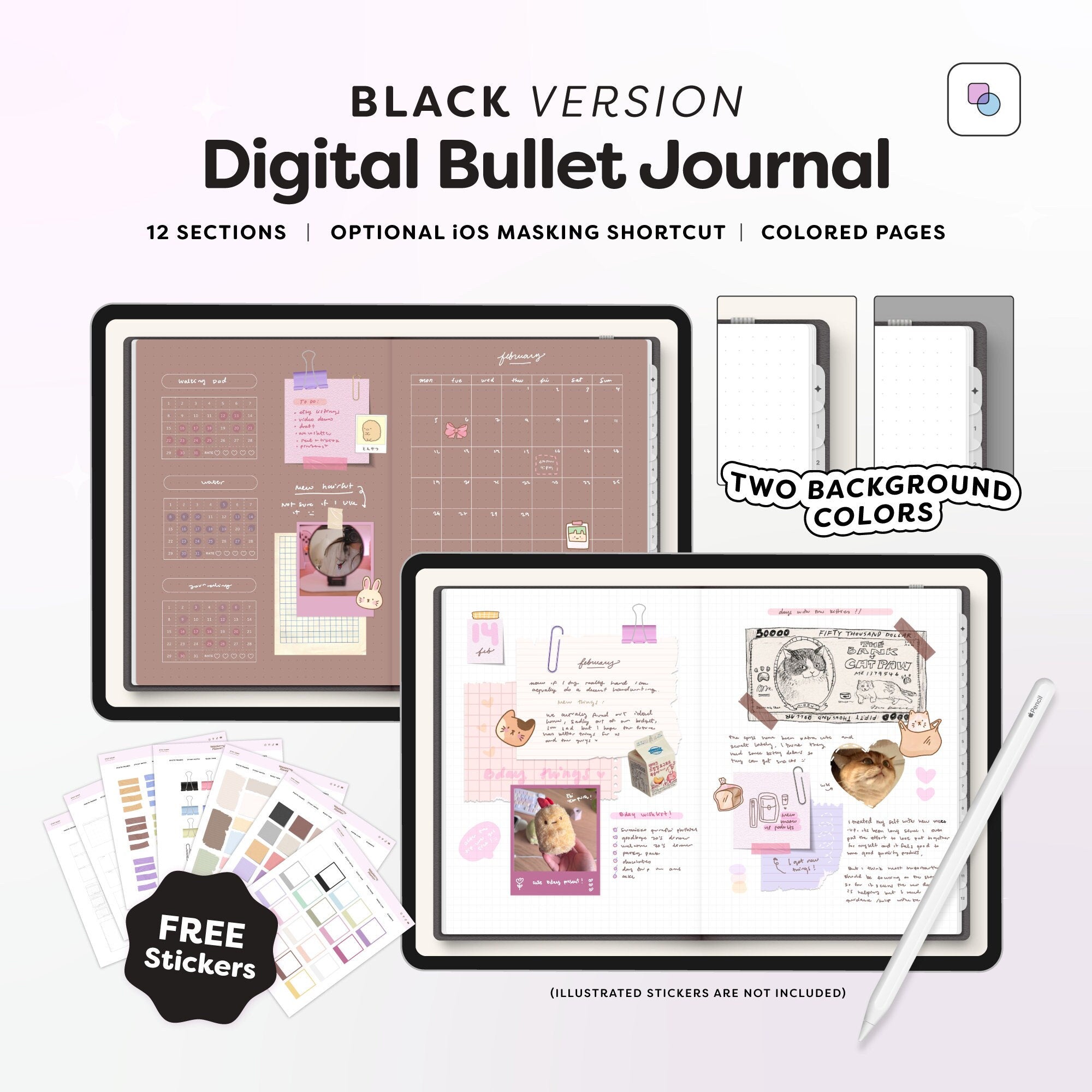 Digital Bullet Journal in Landscape - Black – WildberryPlanner